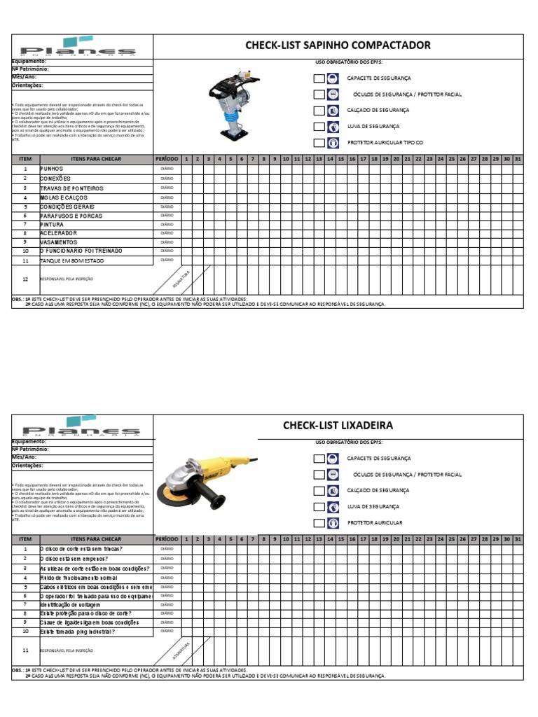 Checklist Sapinho Compactador | PDF