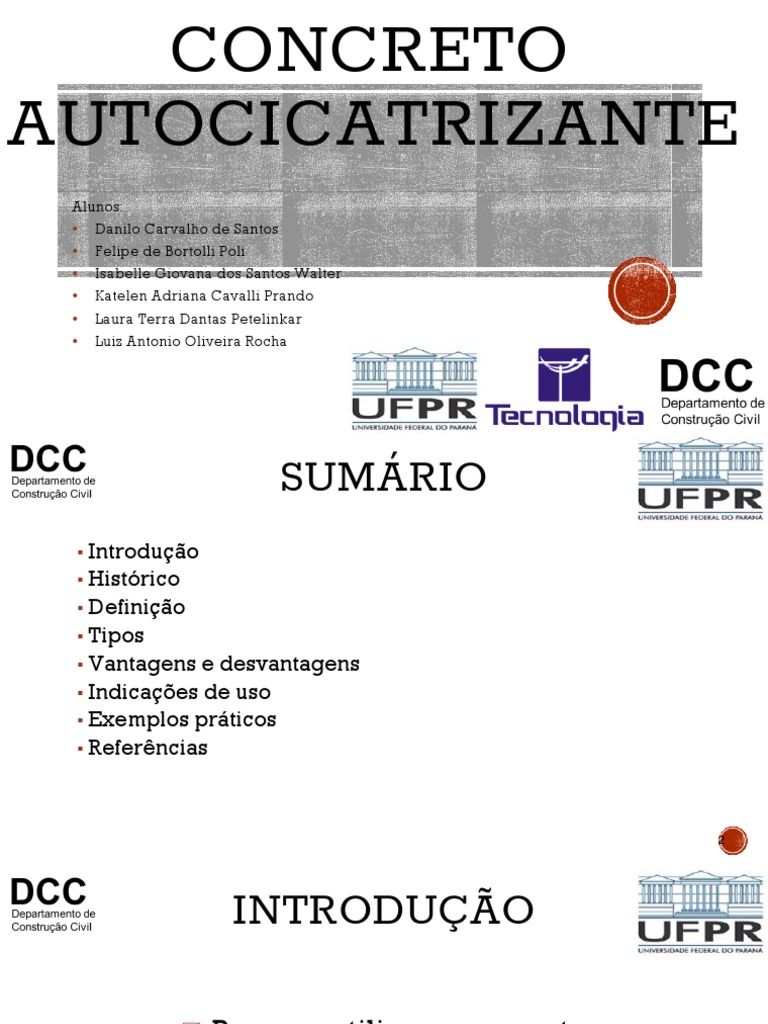 Grupo 02 - Concreto Autocicatrizante | Download grátis PDF | Concreto | Materiais