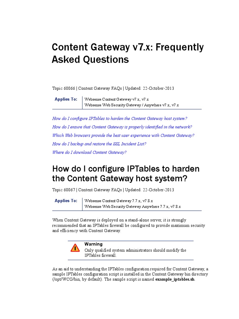 WCG FAQs 78 | PDF | Proxy Server | Port (Computer Networking)