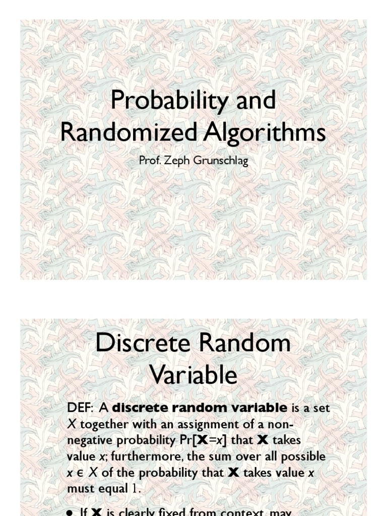 Probability and Randomized Algorithms | PDF | Theoretical Computer Science | Discrete Mathematics