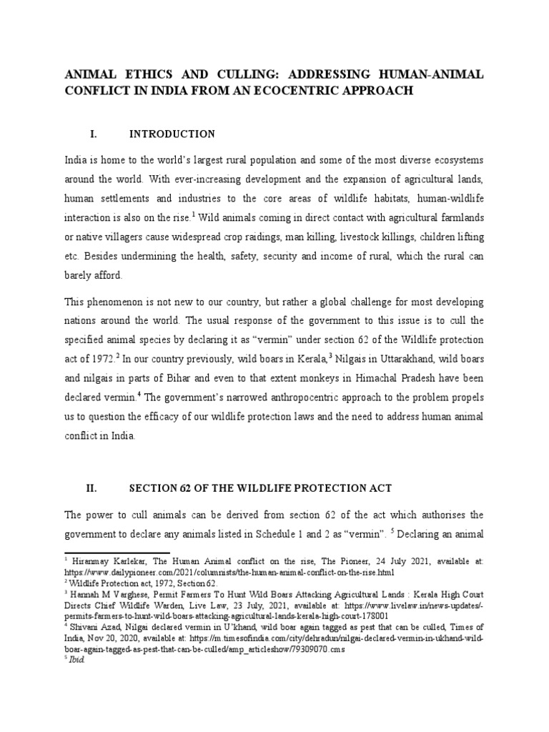 Ecocentric Solutions to Animal Culling | PDF | Organisms