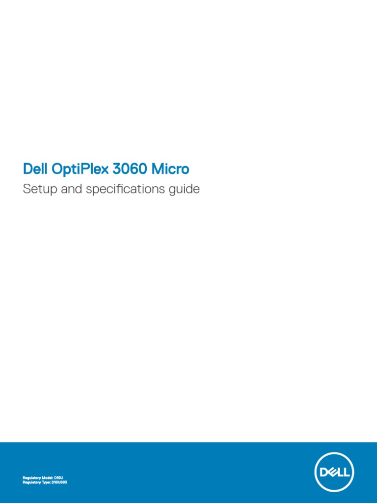 Dell Optiplex 3060 Micro: Setup and Specifications Guide | PDF | Bios ...