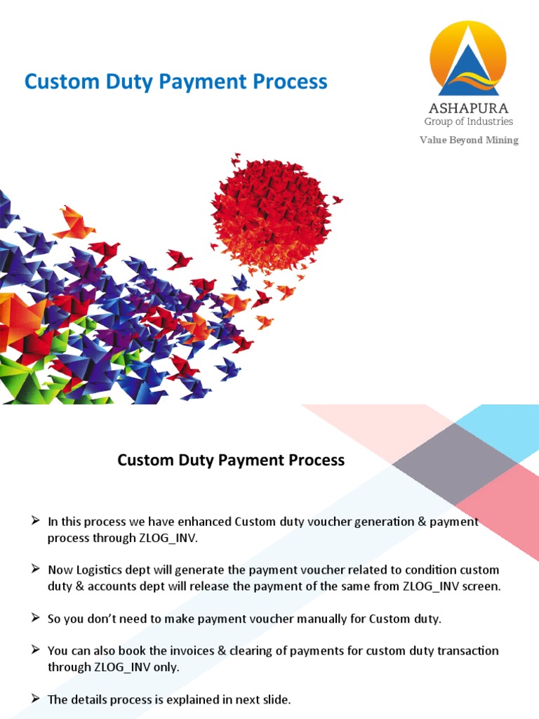Custom Duty Payment via ZLOG_INV | PDF