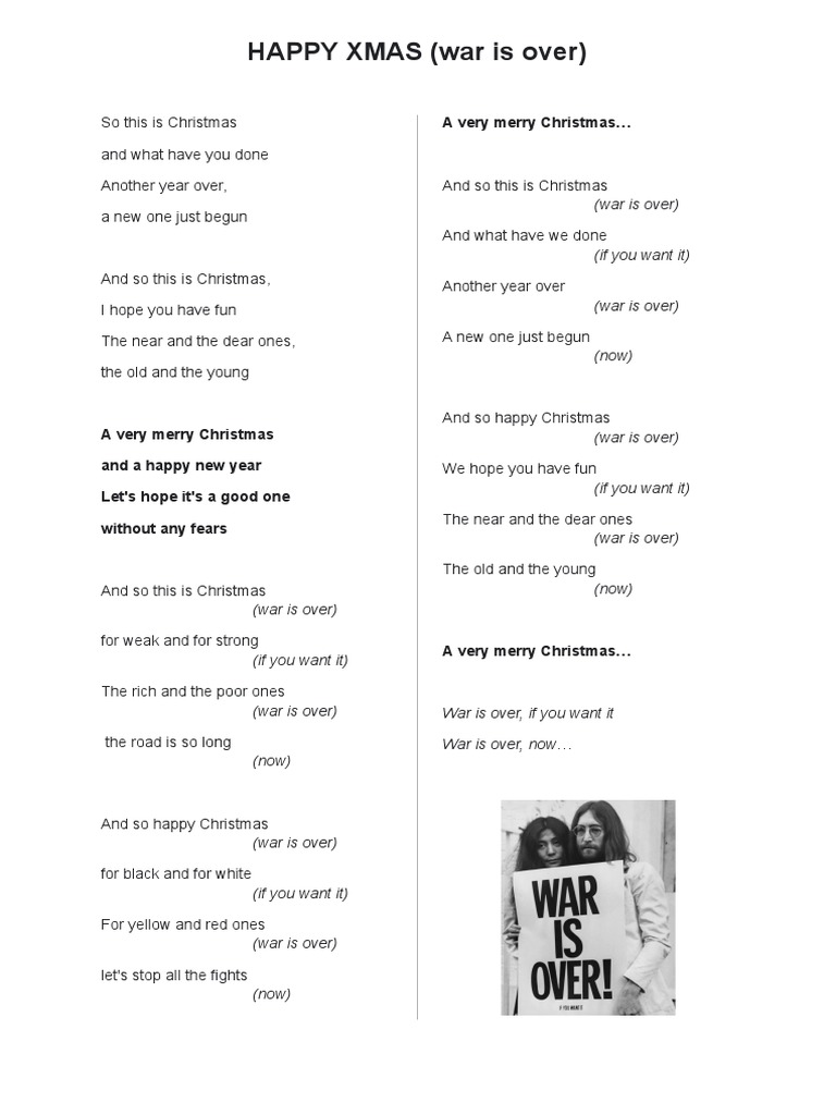 Happy Xmas: War is Over Lyrics Meaning | PDF