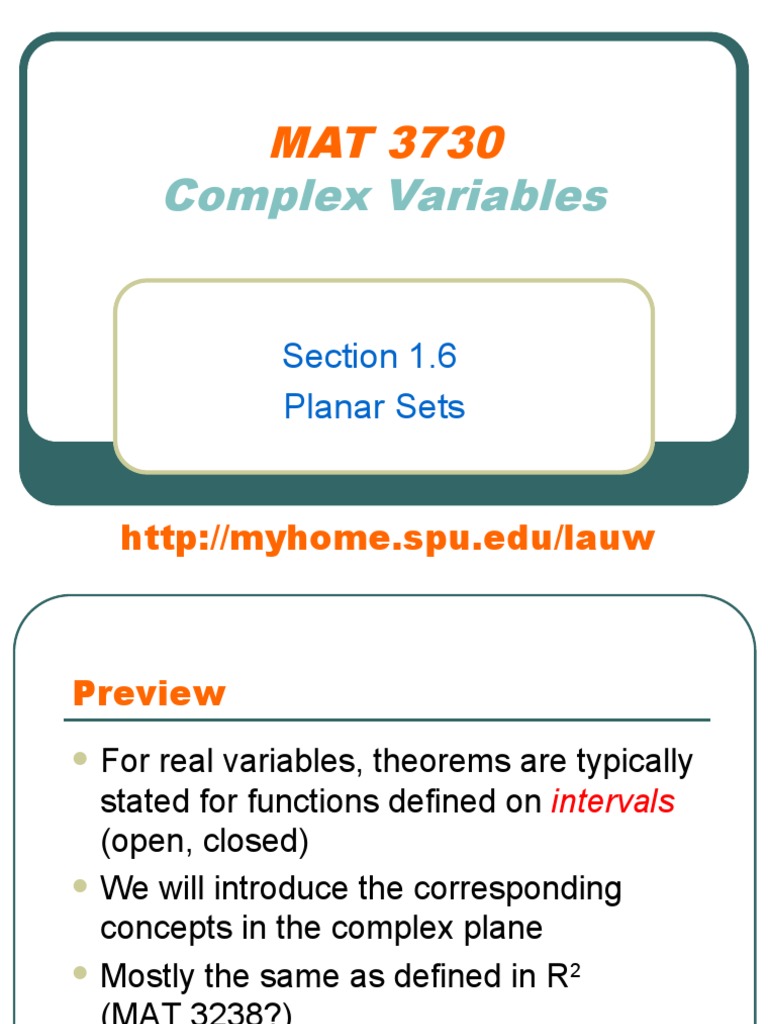 1.6 Planar Sets | Download Free PDF | Function (Mathematics) | Real ...