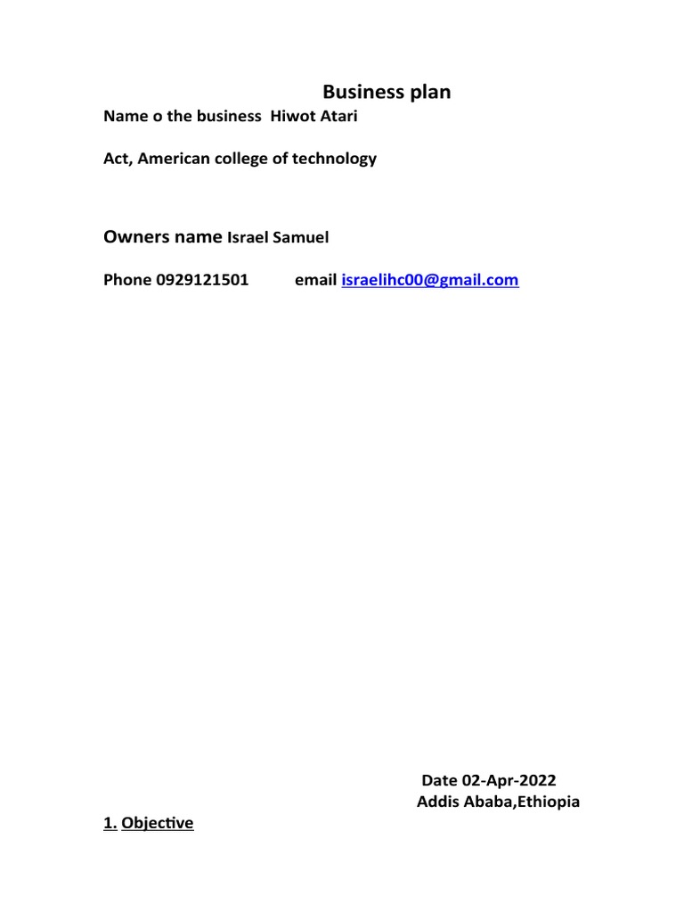 Business Plan | PDF | Economies | Business