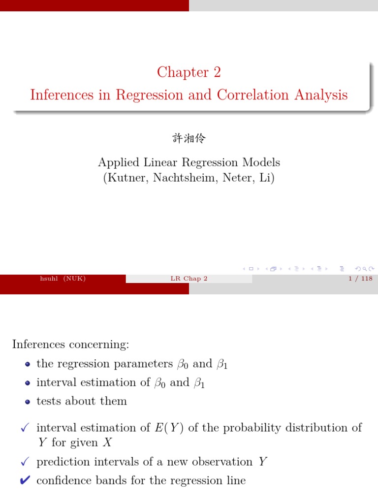 Statistical Inference In Linear Regression Parameter Estimation Hypothesis Testing And
