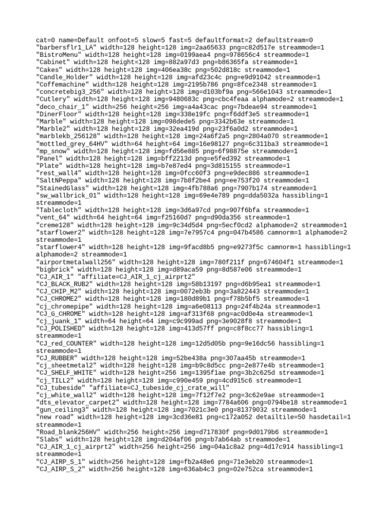 Document Specifying Image Assets for Various Environments and Objects ...