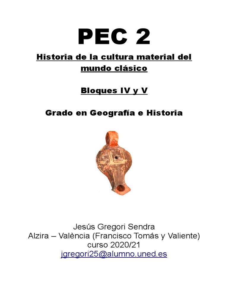 PEC 2 Historia de La Cutura Material Del Mundo Clasico 2021 | PDF | imperio Romano | cerámica
