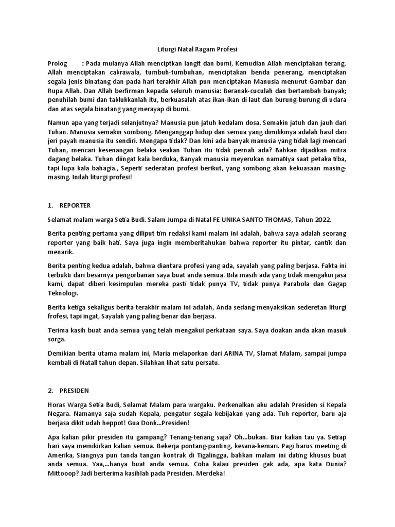 Liturgi Profesi Natal | PDF | Perjalanan