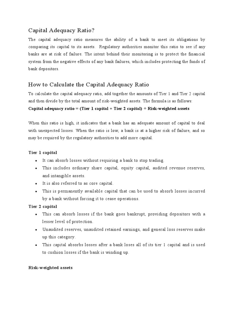 Car & Basel | PDF | Capital Adequacy Ratio | Basel Iii