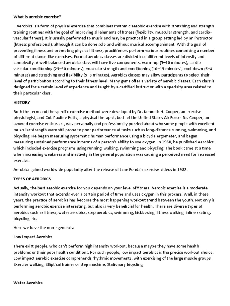 What Is Aerobic Exercise | PDF