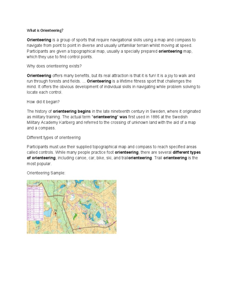 What Is Orienteering | PDF | Sports & Recreation