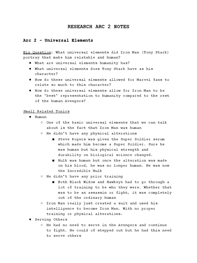 Research Arc 2 - Universal Elements | PDF | Anxiety