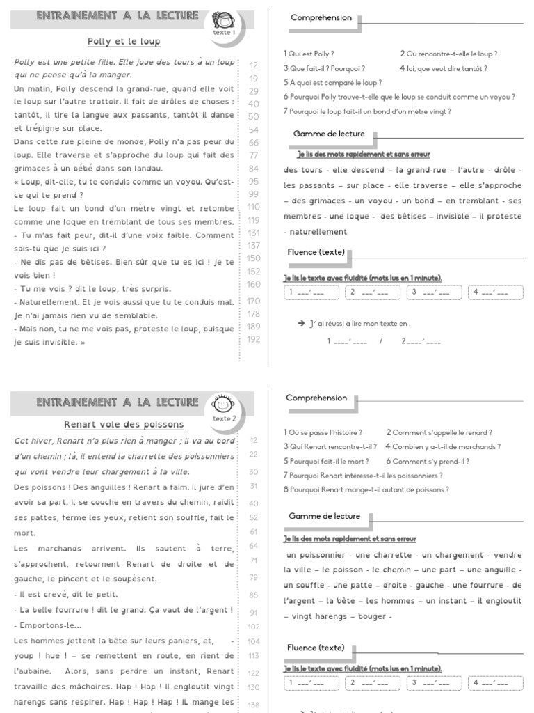 Lecture fluente : Polly et le loup | PDF