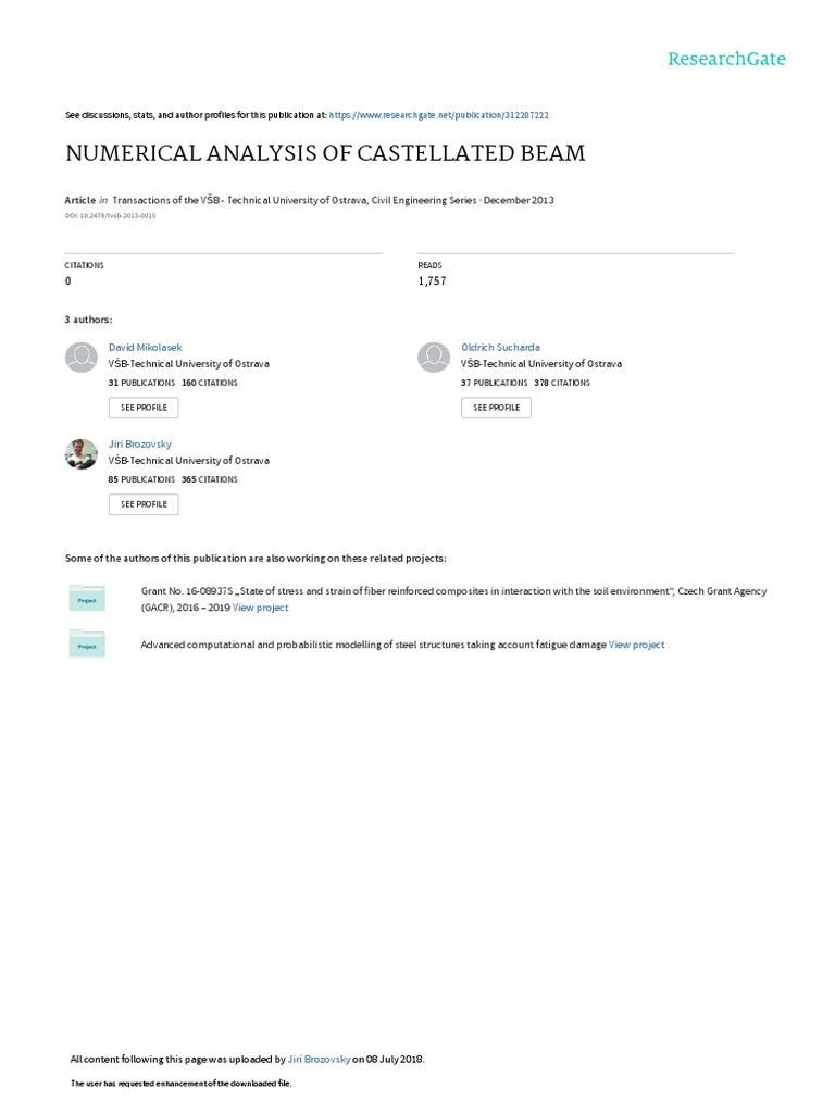 Numerical Analysis Of Castellated Beam Pdf Buckling Beam Structure