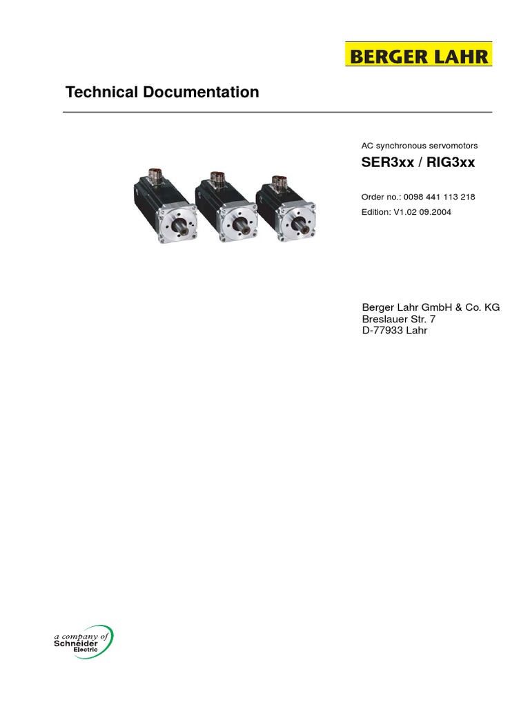 Ser39104l3ss0co Servo Motor Berger Lahr Manual | PDF