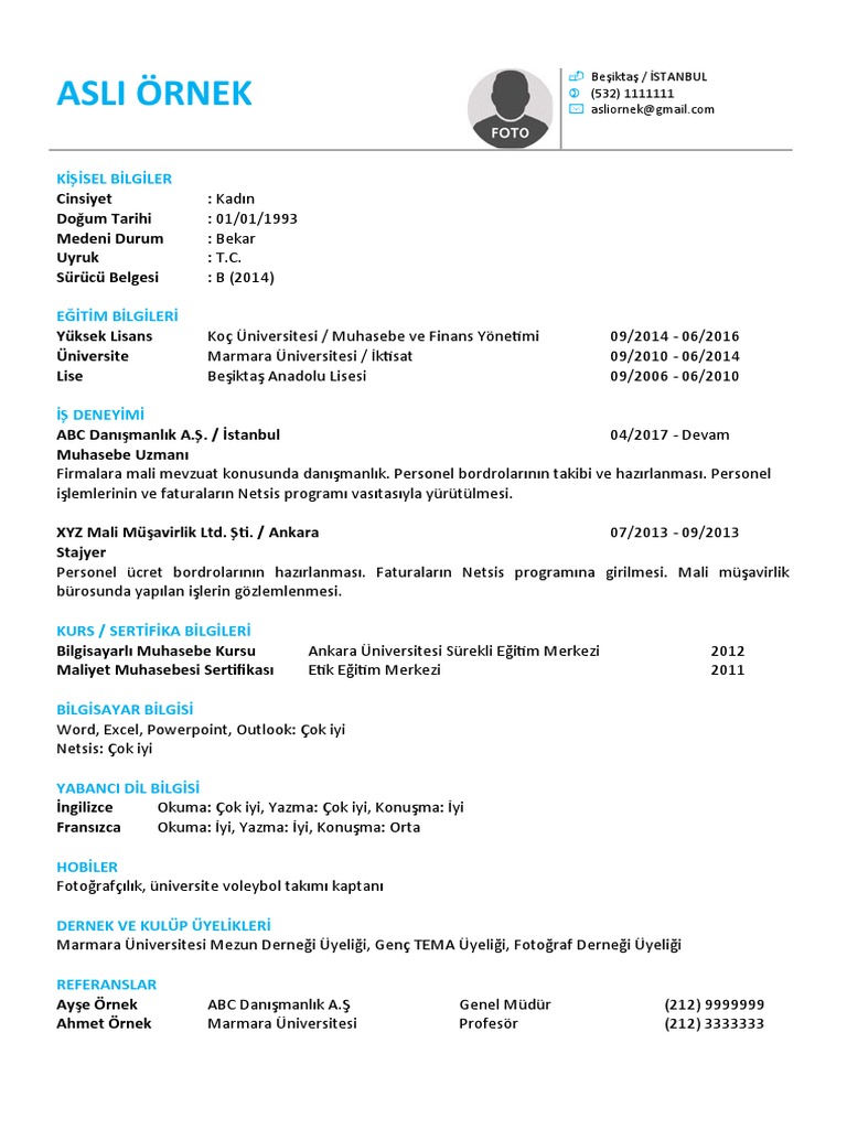 CV Formalari Mezun Ucun | PDF