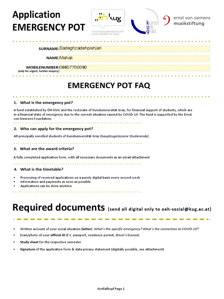 ENG Application Emergency Pot v7 | PDF | Justice | Crime & Violence