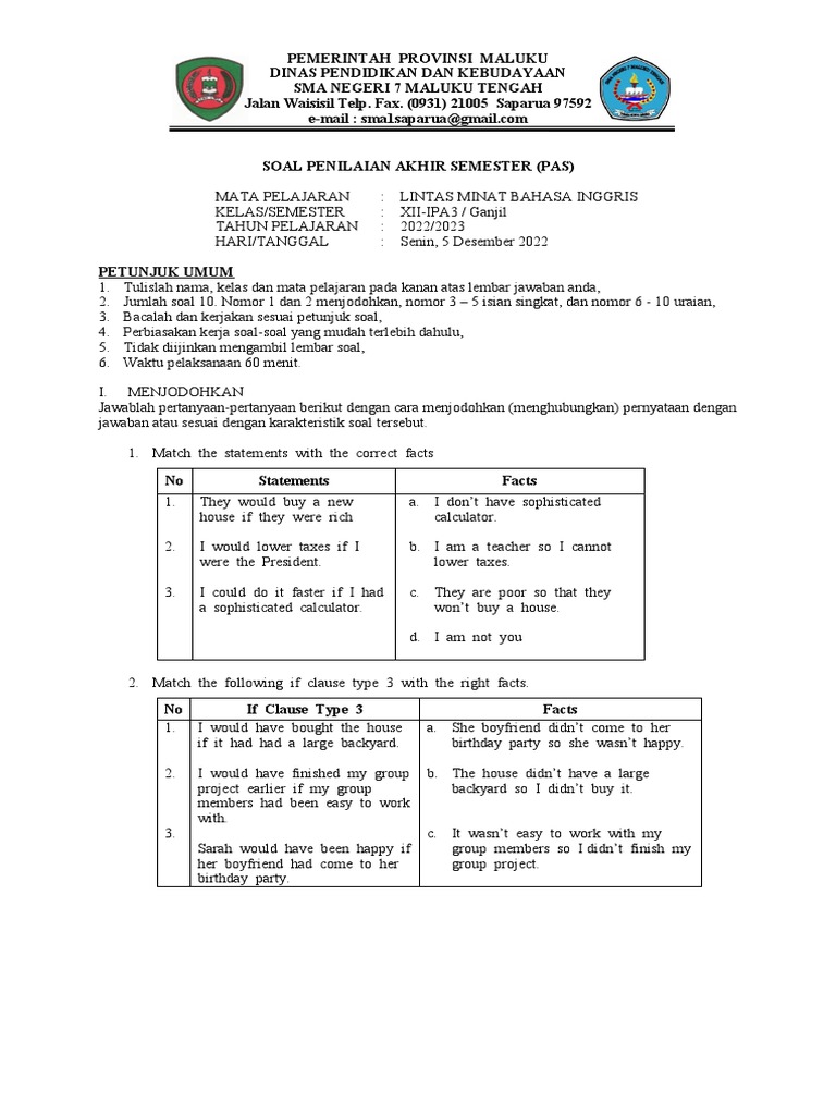 Bahasa Inggris Linat Xii Ipa 3 | PDF | Linguistics
