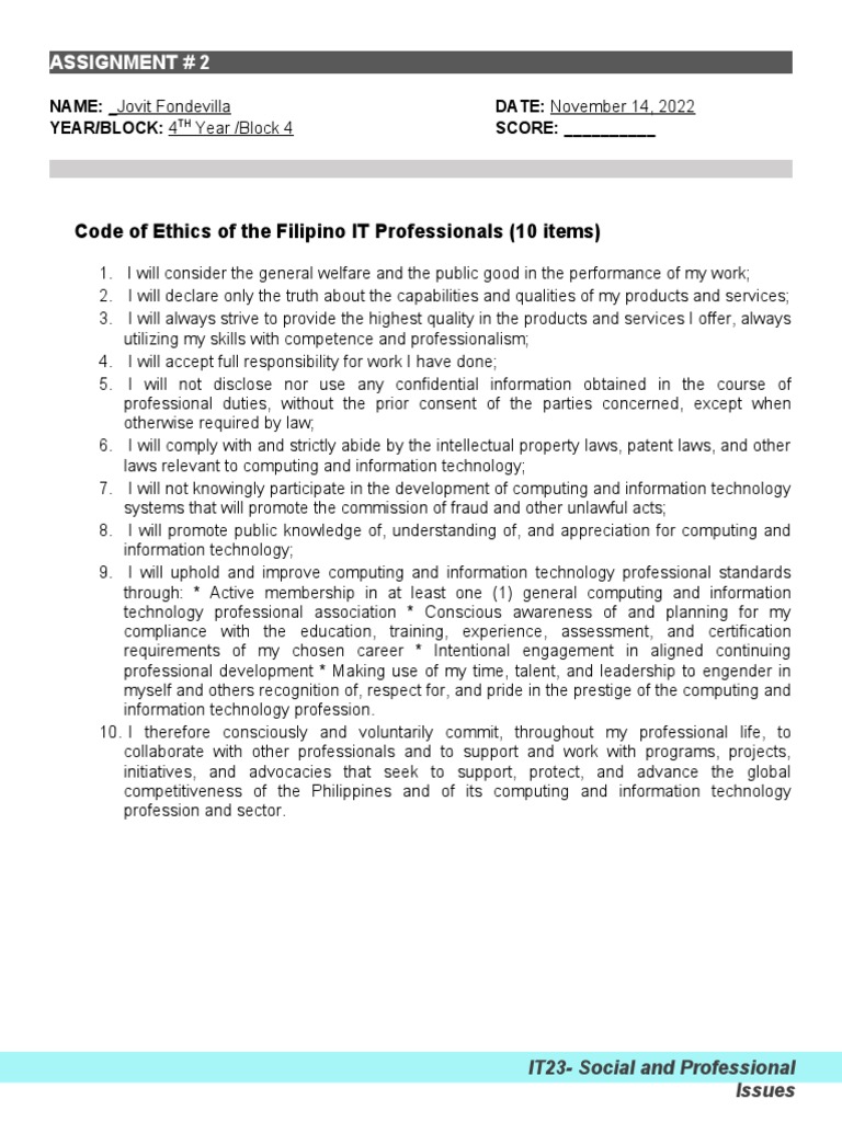 Assignment 2 Fondevilla | PDF | Inheritance (Object Oriented Programming) | Class (Computer ...