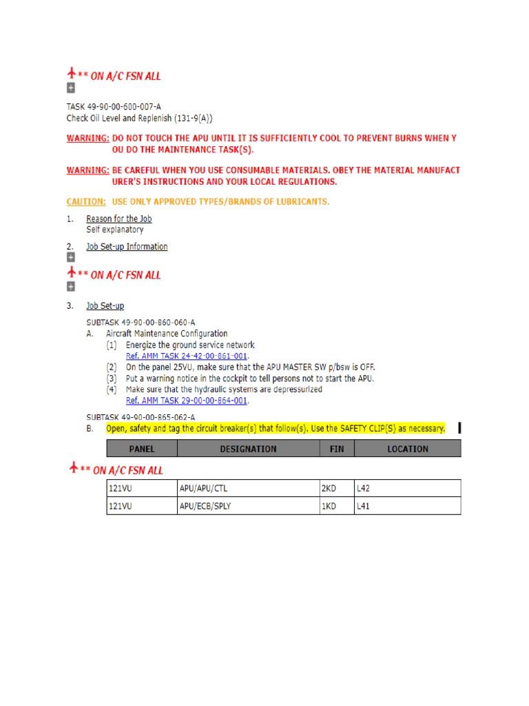 Servicing of Oil Apu | PDF