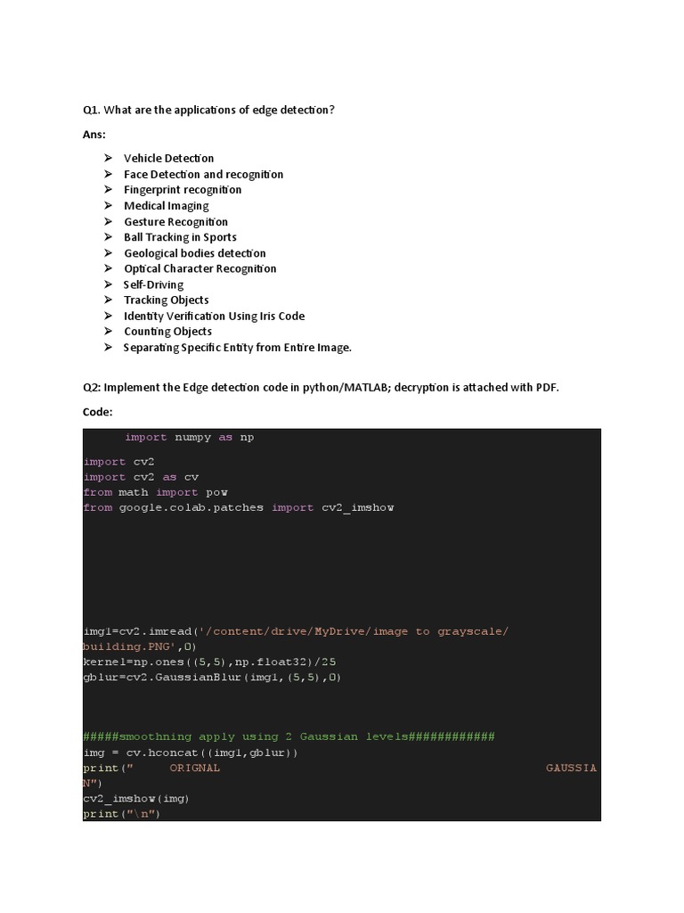 Edge Detection Using Python | PDF