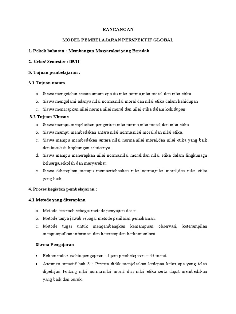 RPP Perspektif Global | PDF