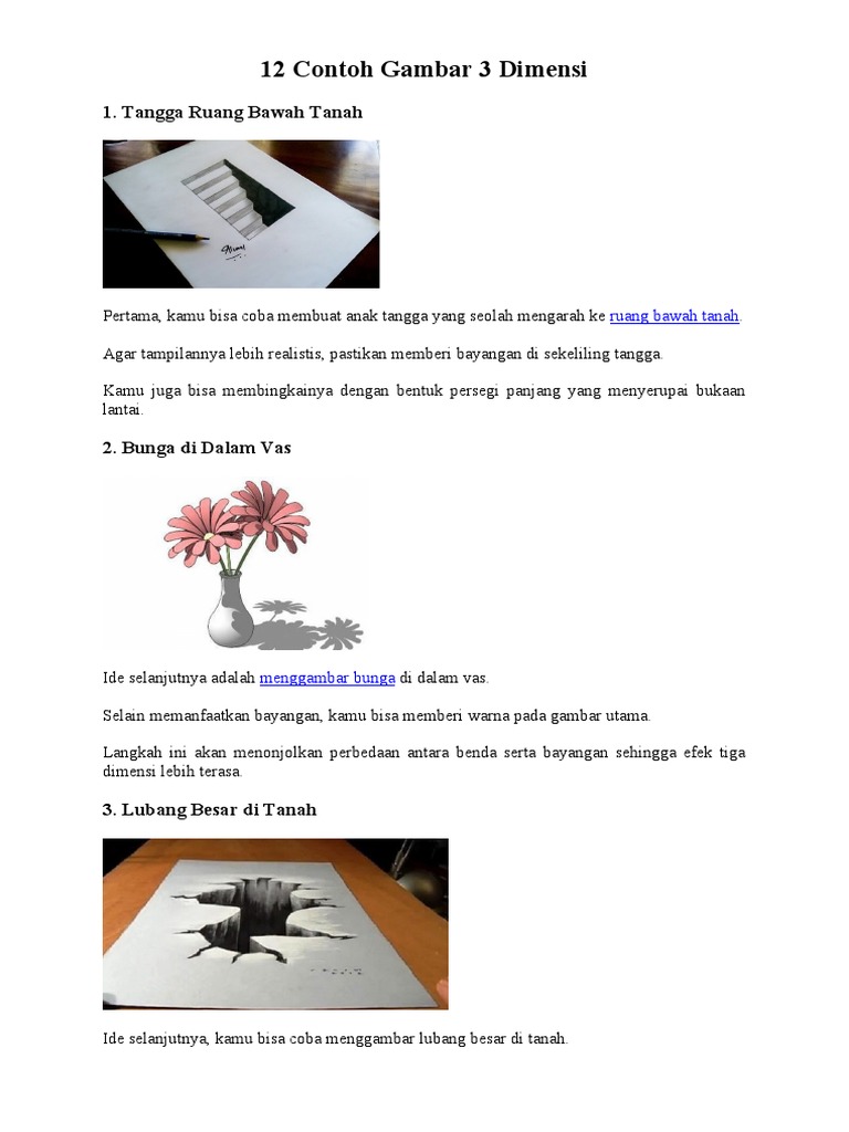 12 Contoh Gambar 3 Dimensi | PDF | Griya & Taman
