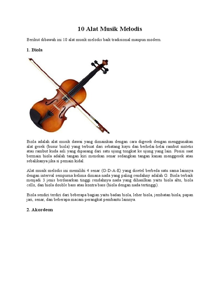 10 Alat Musik Melodis | PDF