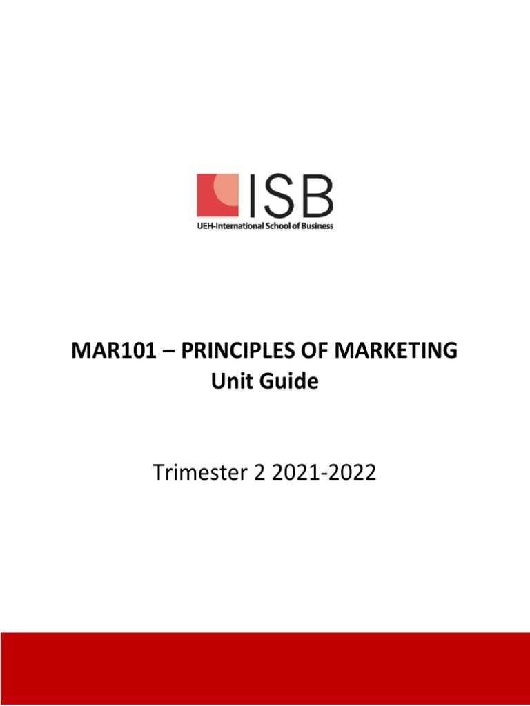 Principles of Marketing Unit Guide | PDF | Marketing | Educational ...