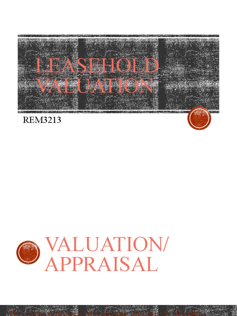 REM3213 Income Approach - Leasehold Interest | PDF | Leasehold Estate ...