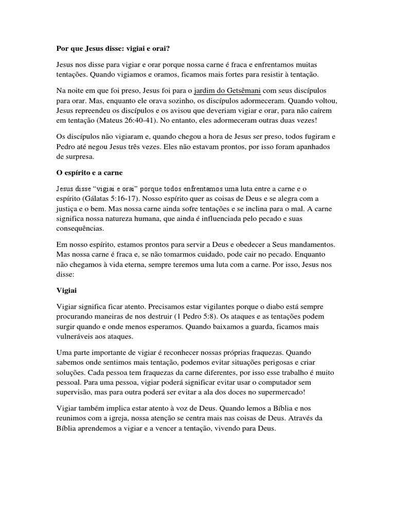 VIGIAR | PDF | Oração | Jesus