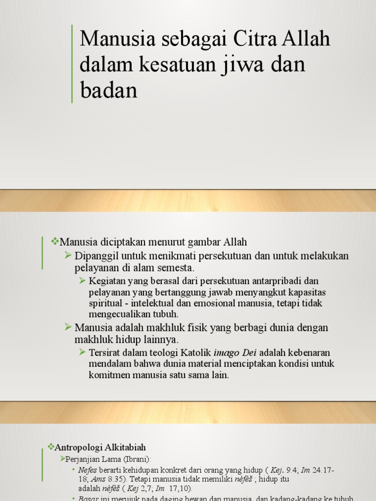 Manusia: Jiwa dan Tubuh dalam Teologi | PDF | Ilmu Sosial
