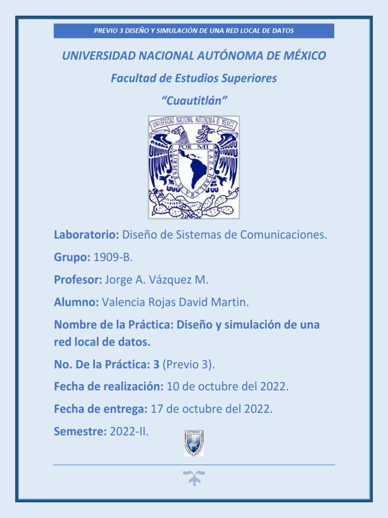 Previo 3 - DSC - Valencia Rojas David Martin | PDF | Red de ...