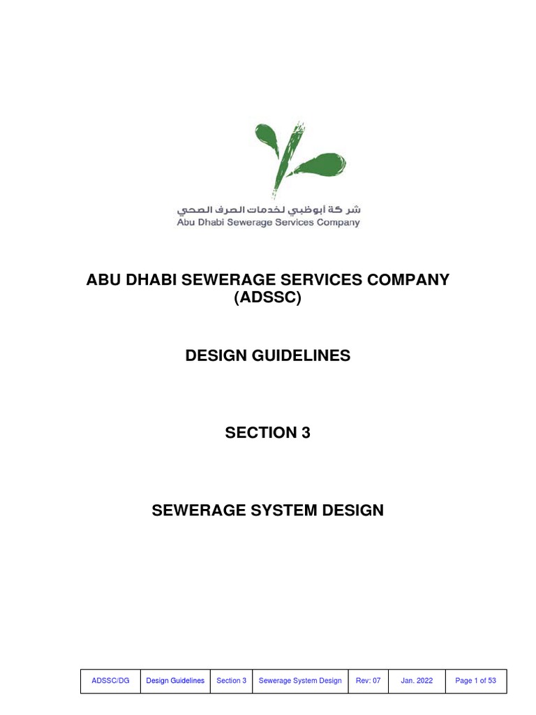 03-DG-Section 3 Sewerage System Design-Version 7.0 | Download Free PDF | Sanitary Sewer | Sewage ...