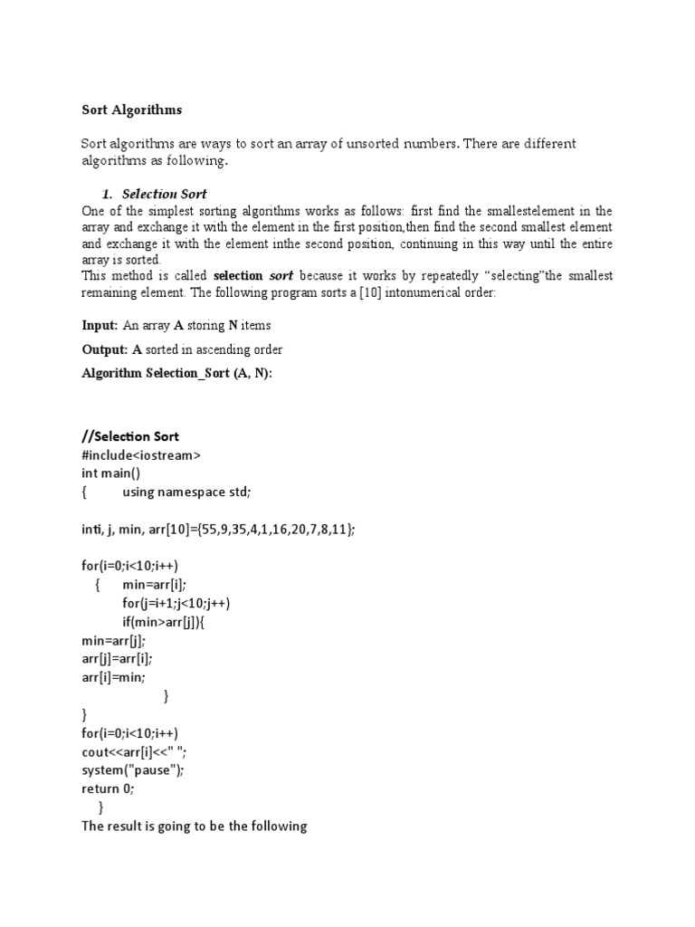 Sort Algorithms Pdf Algorithms And Data Structures Software Engineering