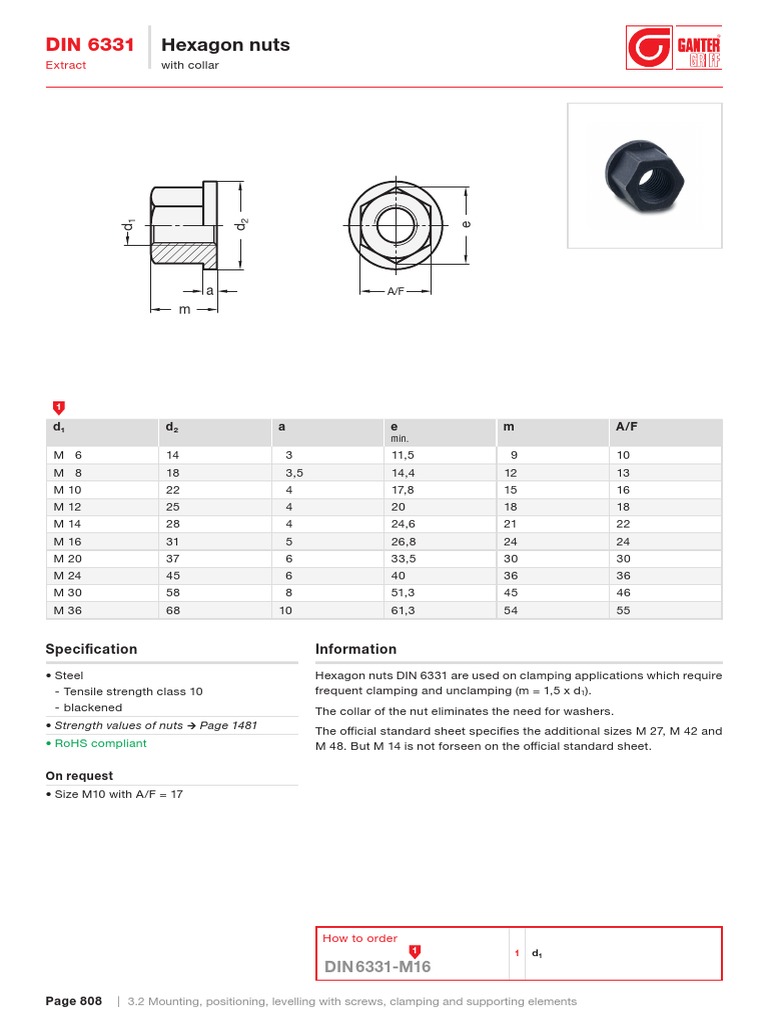 DIN 6331 Hexagon Nuts - 6331 | PDF | Manufactured Goods | Building ...