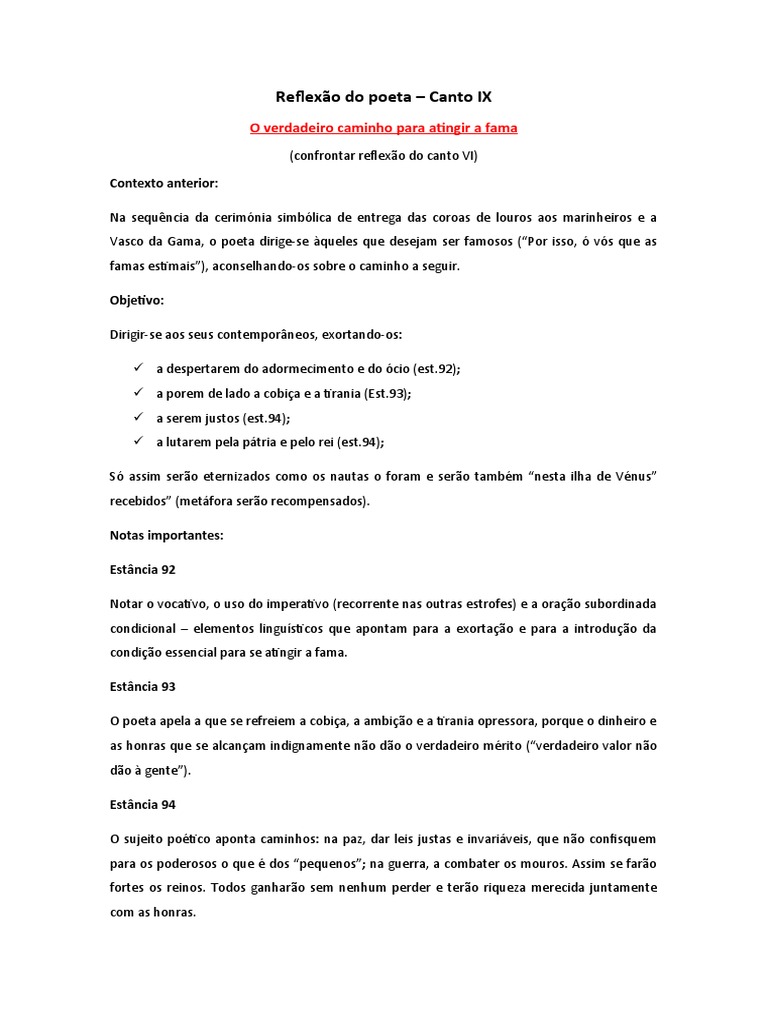 Reflexões Do Poeta Cantos IX e X | PDF