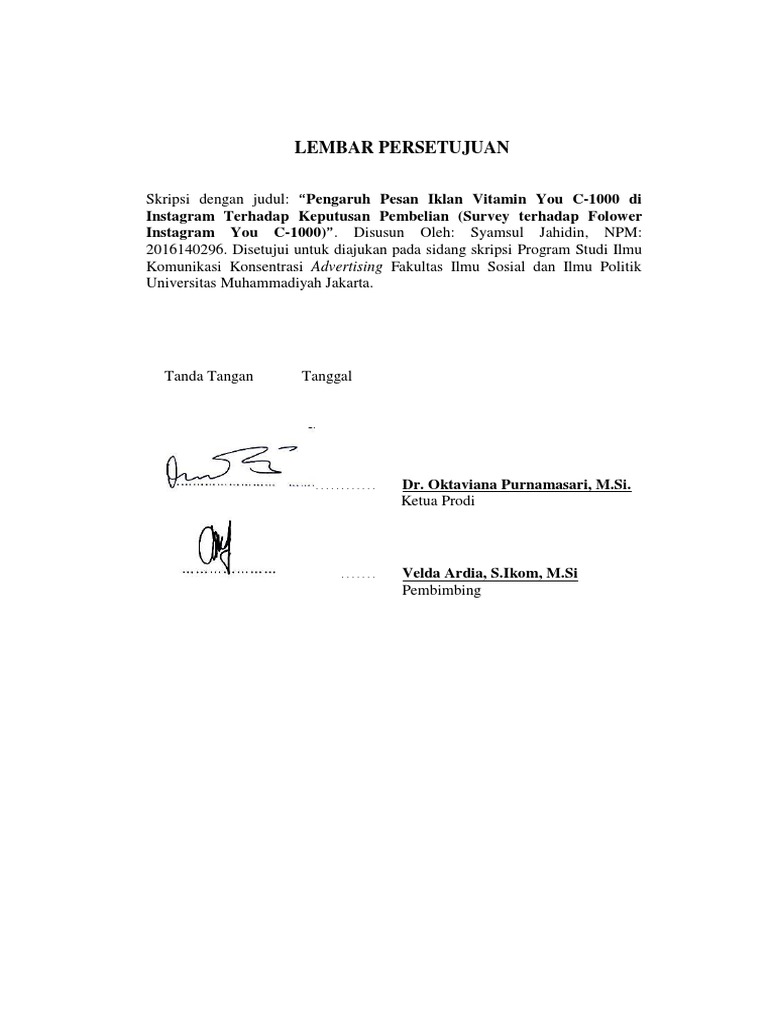 Lembar Persetujuan Dan Lembar Pengesahan | PDF