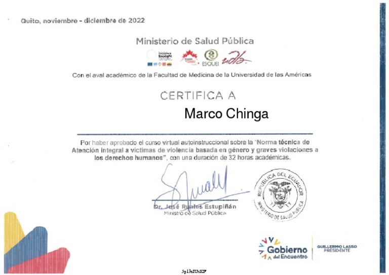 Norma Técnica de Atención Integral A Víctimas de VBG y GVDH - 1 Nov 2022 - Certificado MSP | PDF