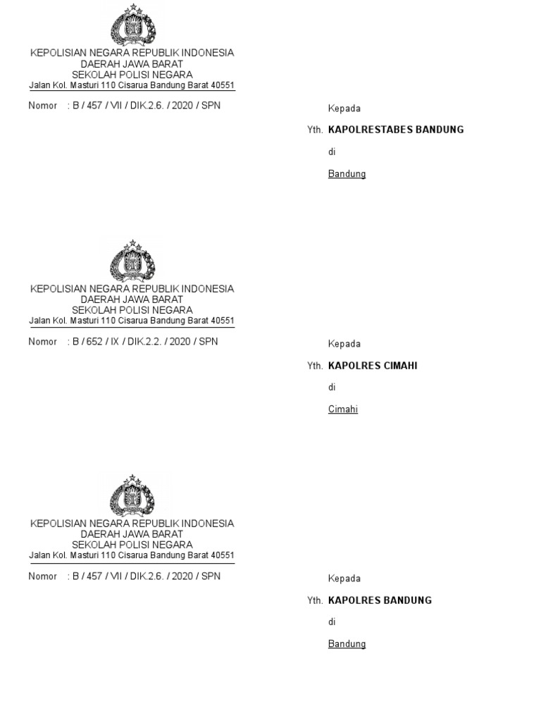 Amplop Hadap Latfung 22 Polres Fix | PDF