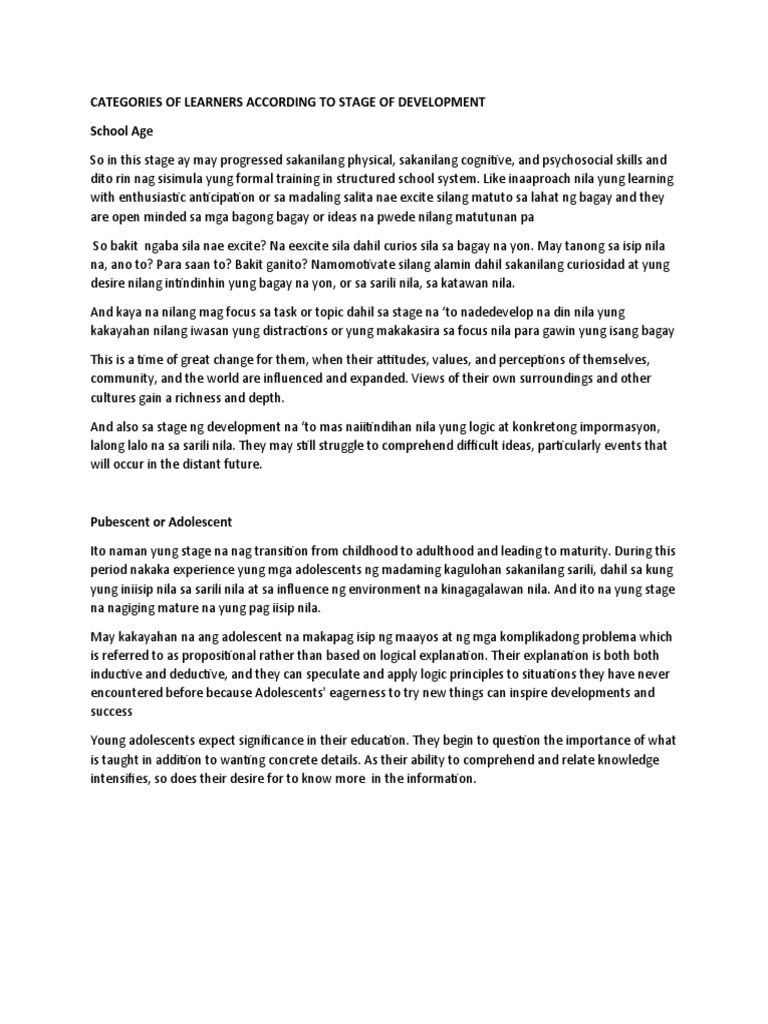 Understanding Learner Development | PDF | Thought | Human Development