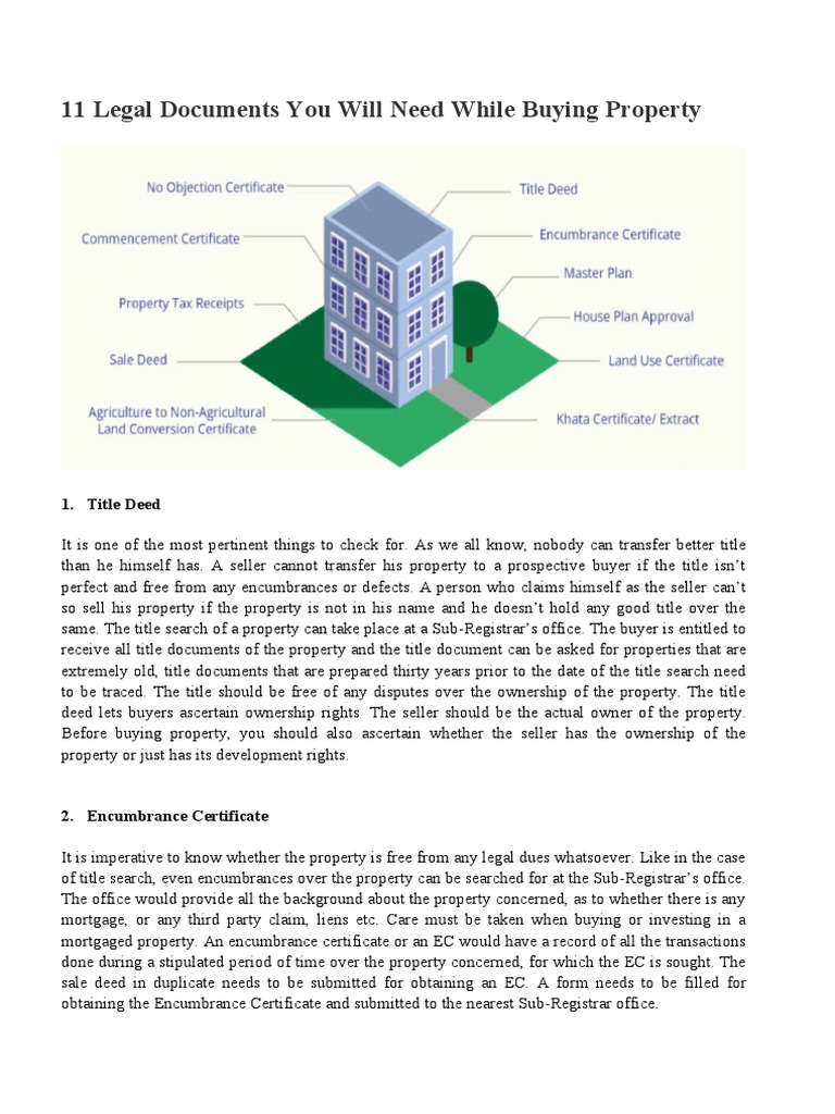Essential Legal Documents for Property Purchase | PDF | Civil Law ...