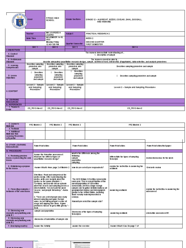 Lazaro DLL PR2 Q2 W2 | PDF
