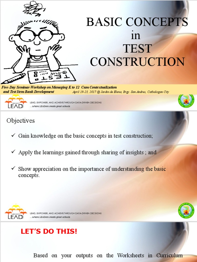 Basic Concepts in Test Construction | PDF | Educational Assessment ...
