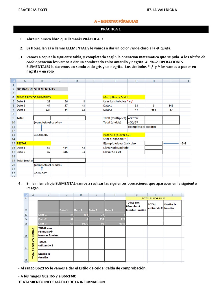 Prácticas Excel 2 | PDF