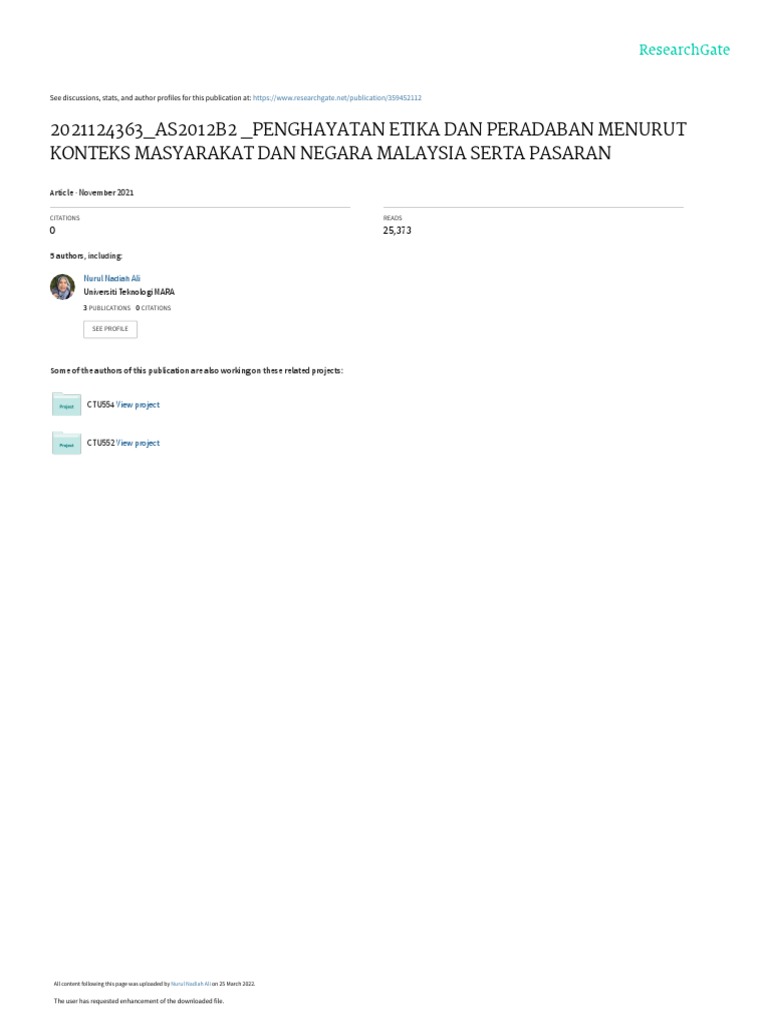 As2012B2 - Penghayatan Etika Dan Peradaban Menurut Konteks Masyarakat Dan Negara Malaysia Serta ...