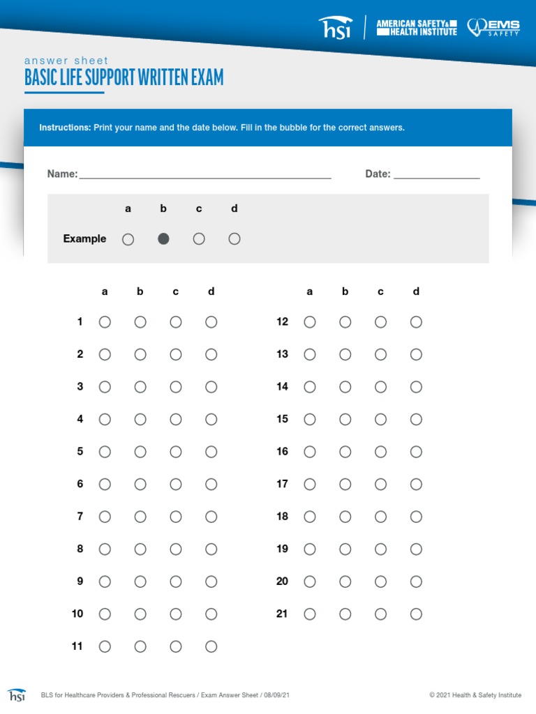 01 Cartão Resposta BLS | PDF
