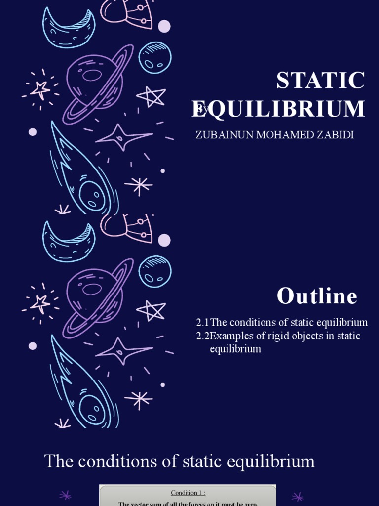 Equilibrium and Statics: Conditions for Static Equilibrium and Examples ...